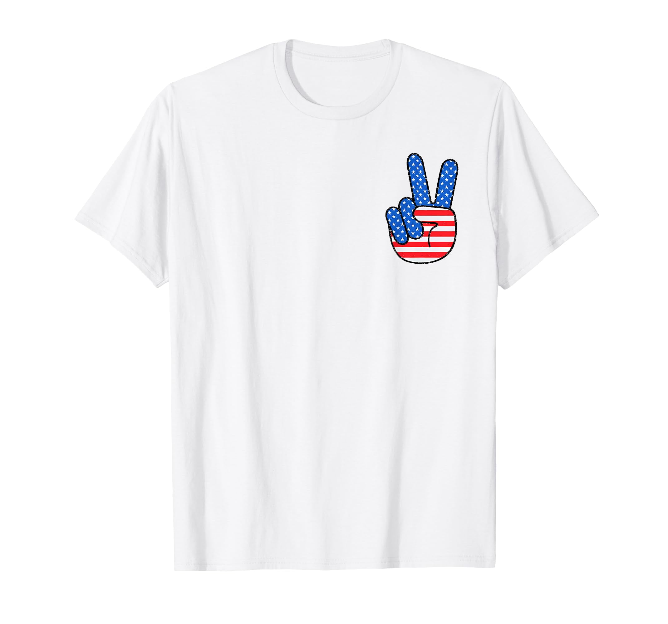 American Flag Peace Sign Hand USA American Flag 4th of July T-Shirt ...