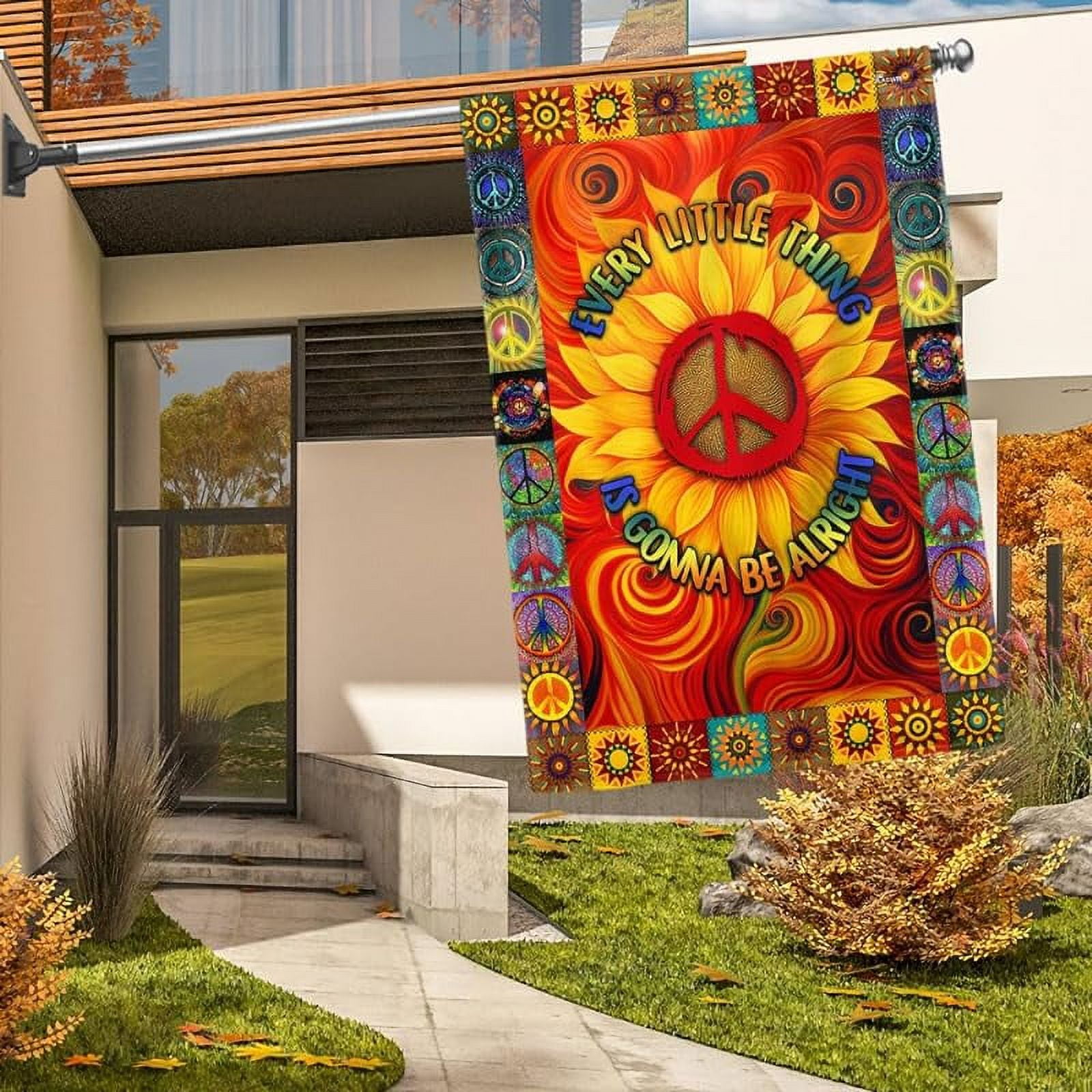 American Flag-Peace Sign Hippie Flag Imagine All The People Living Life ...