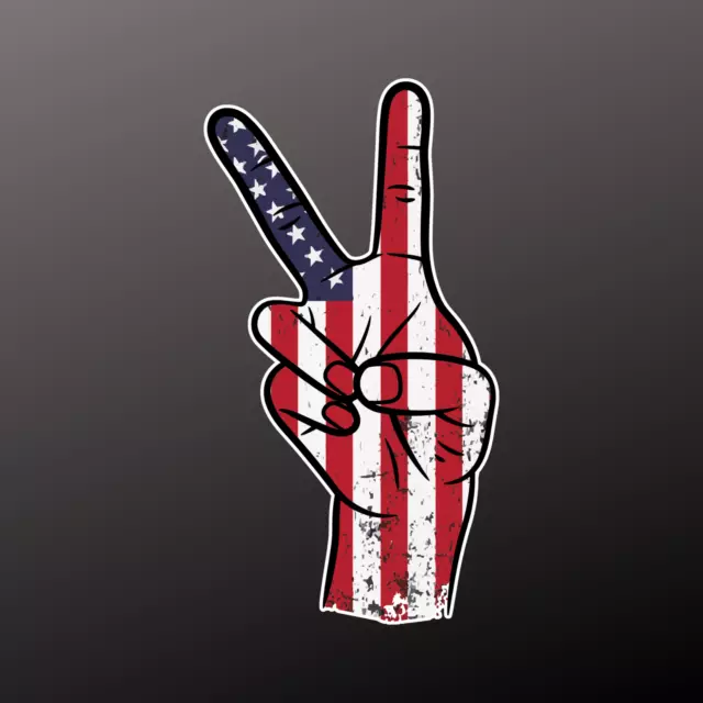 American Flag Peace Sign Sticker Freedom Unity Laptop America Usa ...