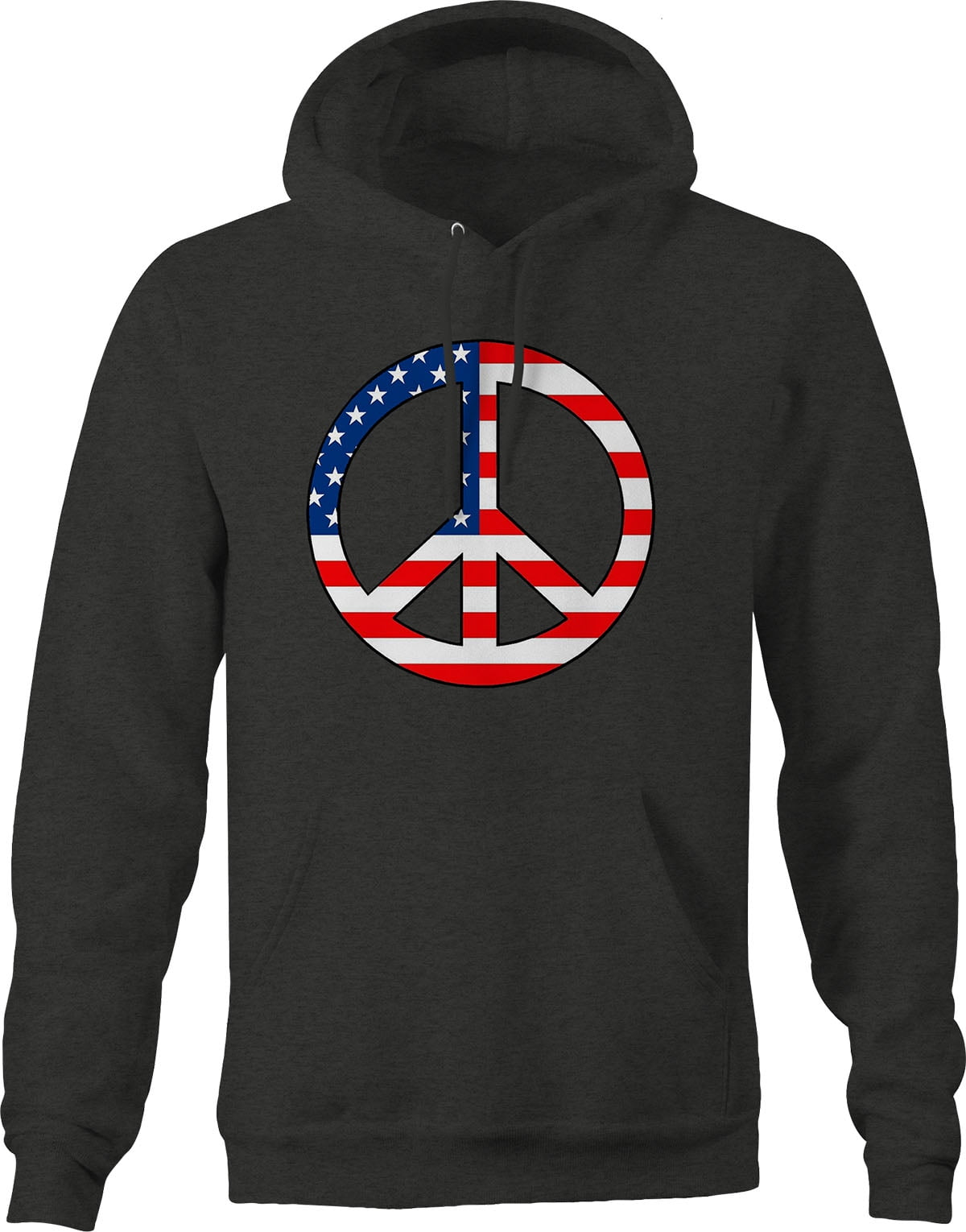 American Flag Peace Sign Sweatshirt for Men Small Dark Gray - Walmart.com