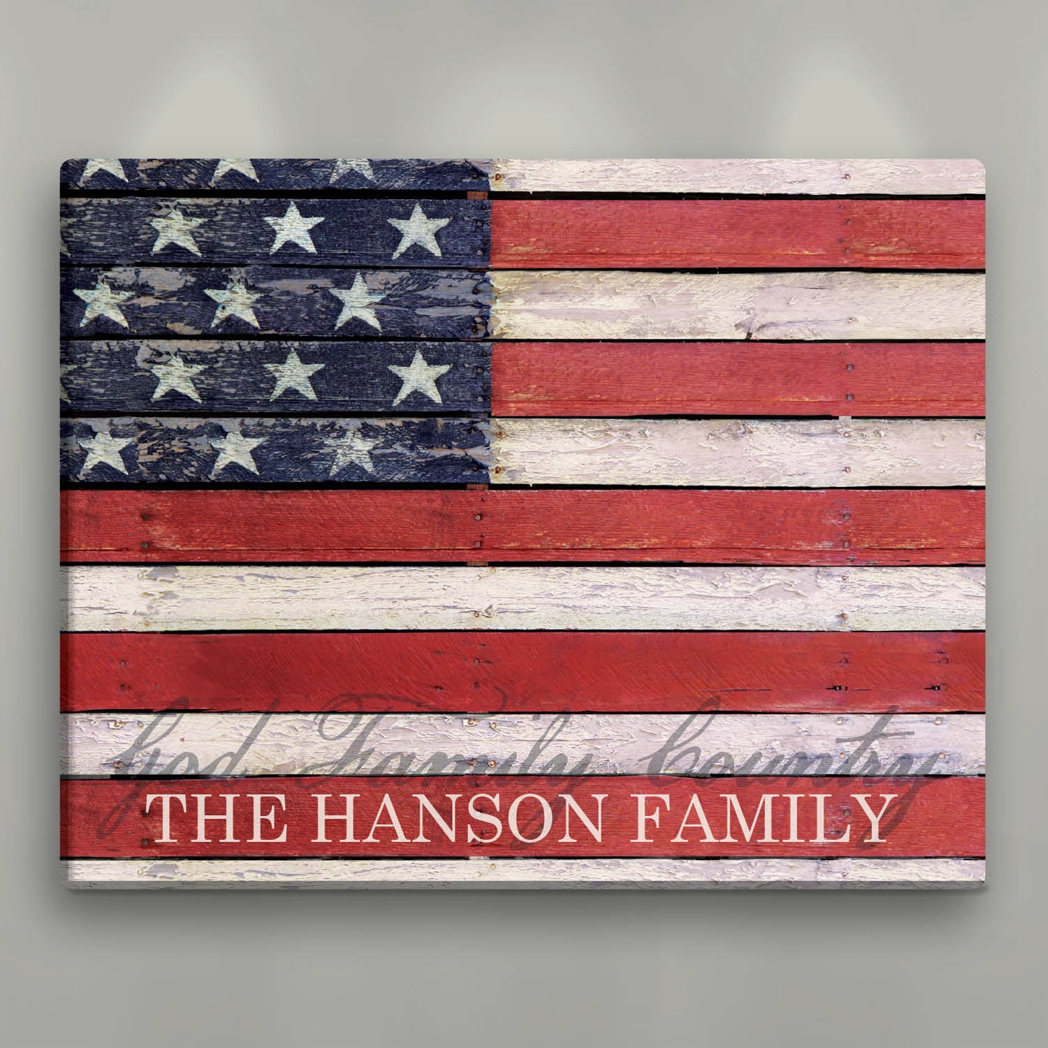 Generic American Flag Personalized Canvas 11x14, 16x20, 18x24 God ...