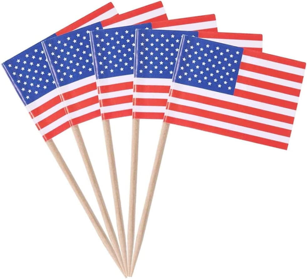 American Flag Picks Mini Us Toothpick Flag Banner on Sticks for ...