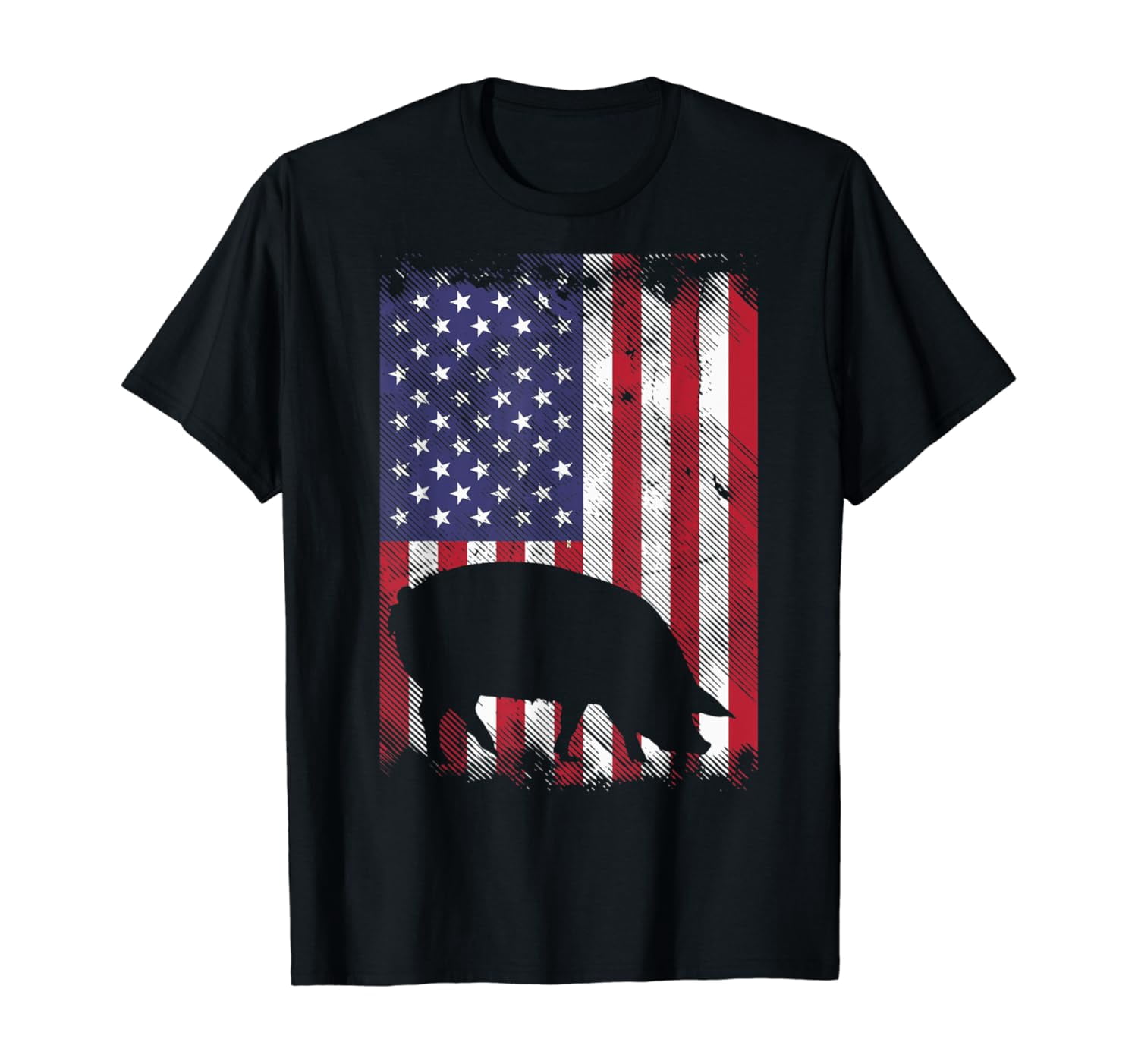 American Flag Pig Vintage Farm Animal Farmer T Shirt - Walmart.com