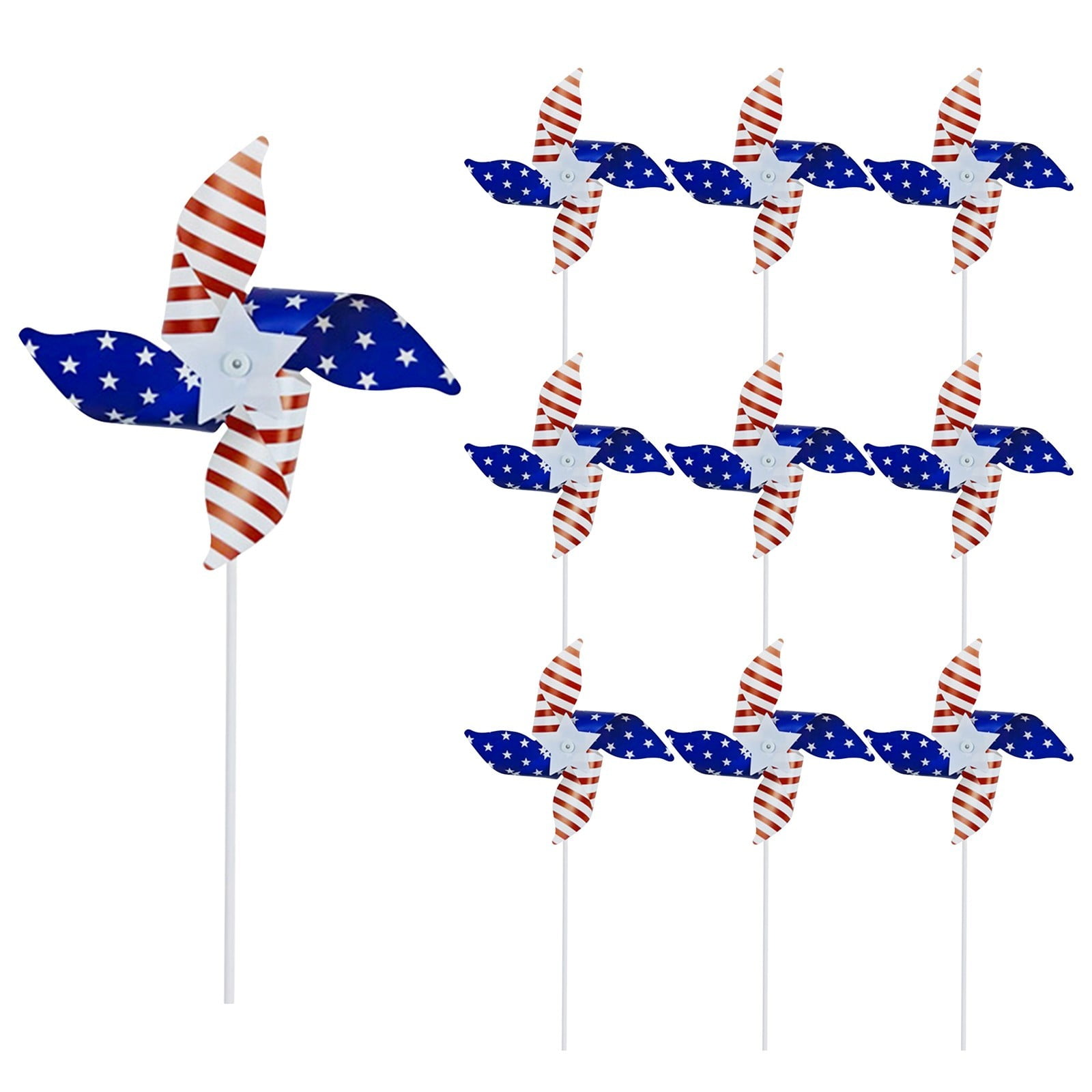 American Flag Pinwheels Patriotic Decorations with Stakes, Wind ...