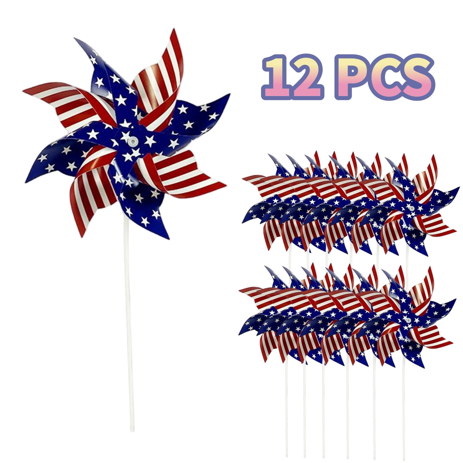 American Flag Pinwheels, Patriotic Wind Spinners, Red White Blue ...