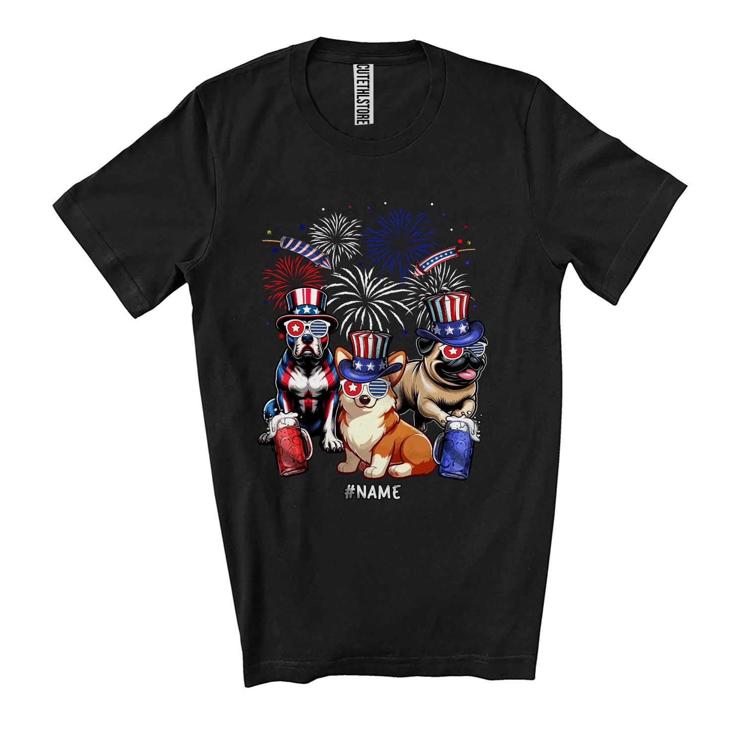 American Flag Pit Bull Corgi Pug Sunglasses; Awesome 4th Of July ...