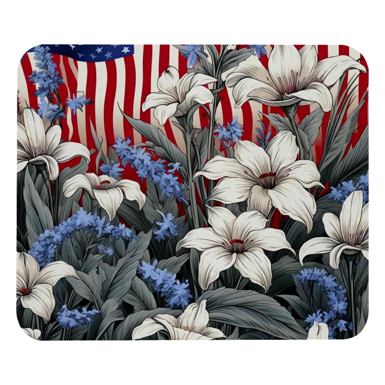 American Flag Plant Computer Mouse Pad,Rubber Mouse Mat for Gaming ...