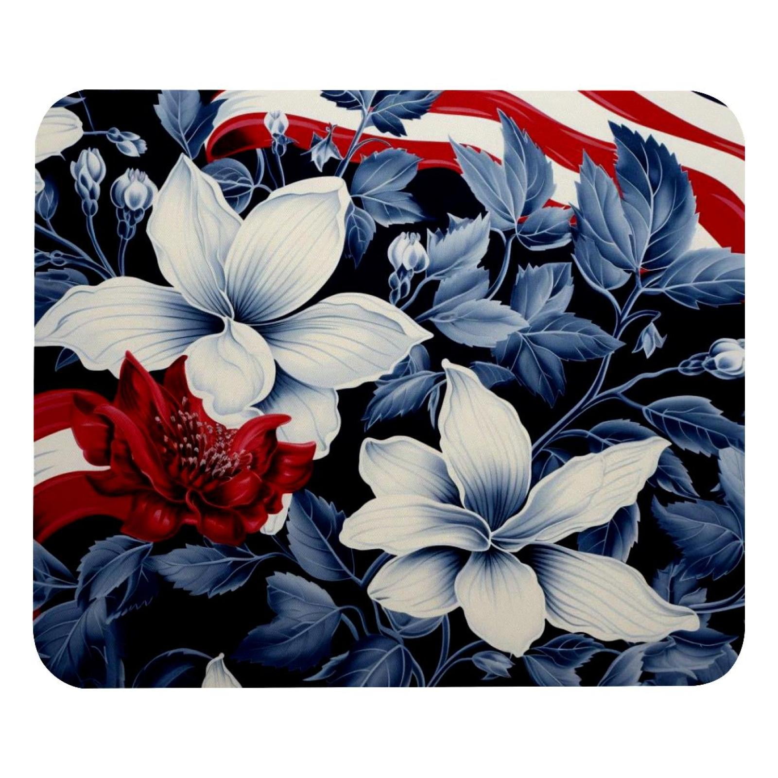 American Flag Plant Computer Mouse Pad,Rubber Mouse Mat for Gaming ...
