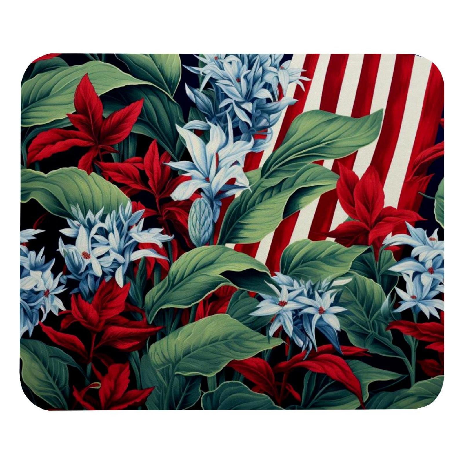 American Flag Plant Mouse Pad, Rubber Base Computer Mouse Pads for ...