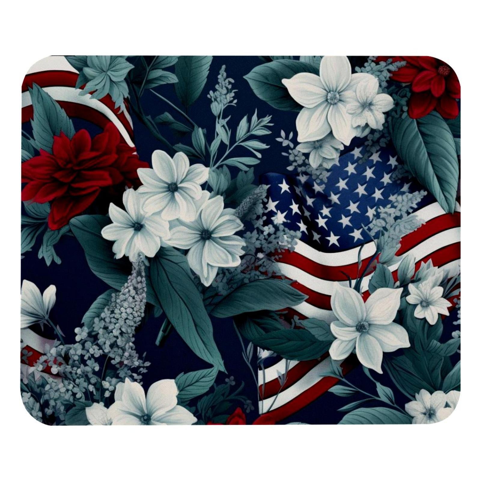 American Flag Plant Mouse Pad, Rubber Base Computer Mouse Pads for ...