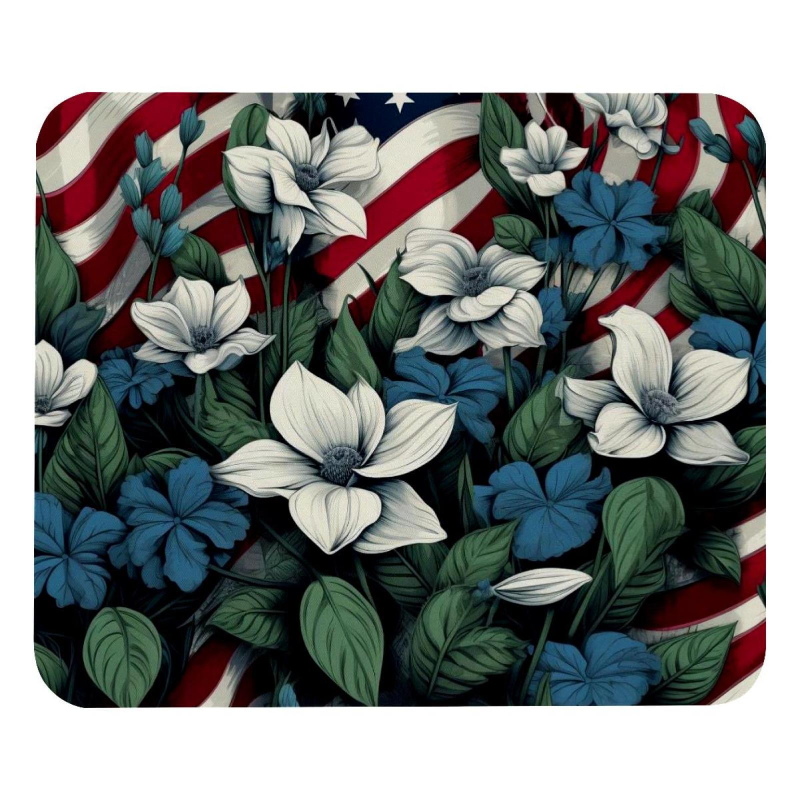 American Flag Plant Mouse Pad for Laptop Wireless Mouse Home Office ...
