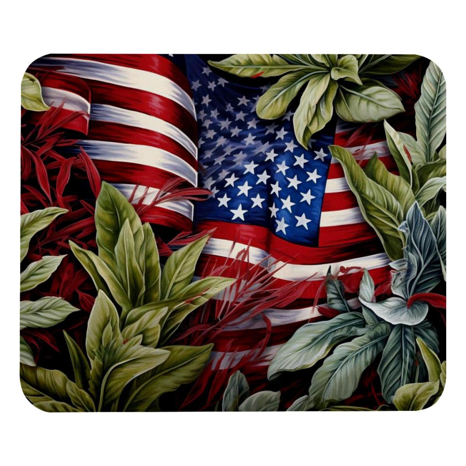 American Flag Plant Mouse Pad for Wireless Mouse Home Office Desk ...