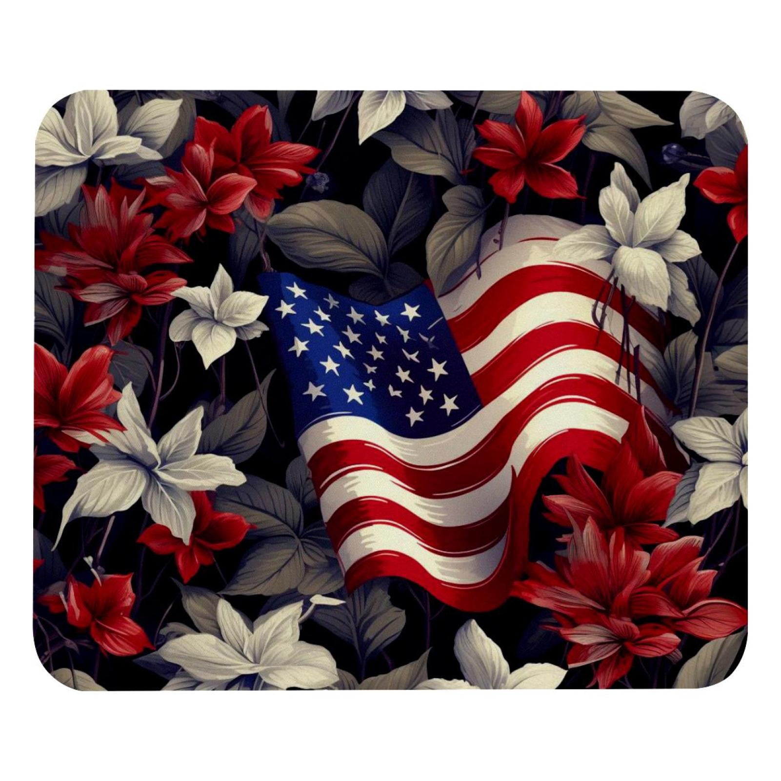 American Flag Plant Mouse Pad for Wireless Mouse Home Office Desk ...