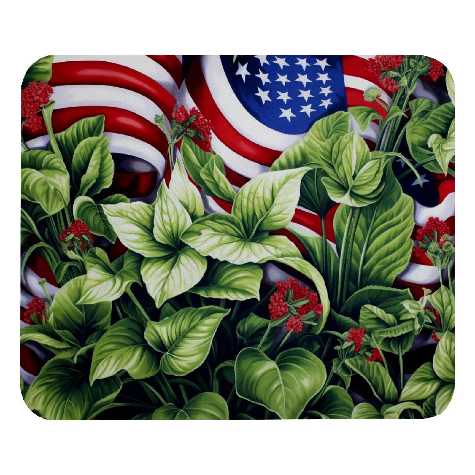 American Flag Plant Mouse Pad for Wireless Mouse Home Office Desk ...