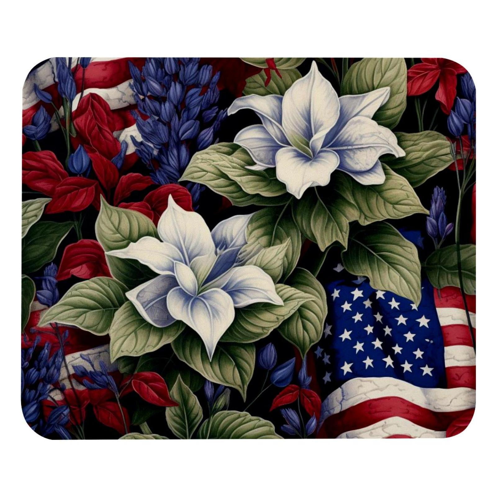American Flag Plant Mouse Pad for Wireless Mouse Home Office Desk ...