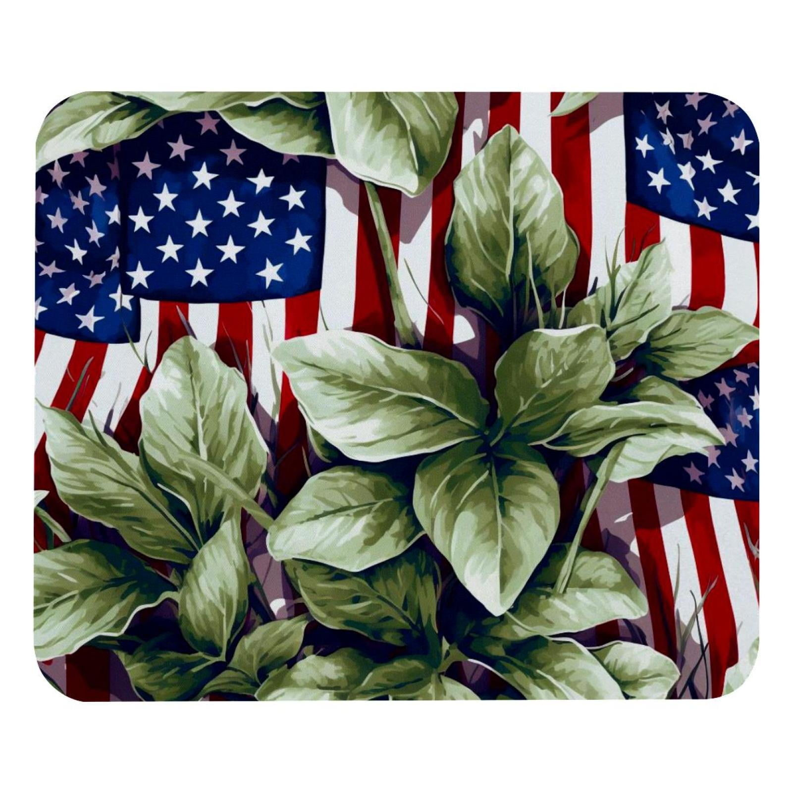 American Flag Plant Mouse Pad for Wireless Mouse Home Office Desk ...