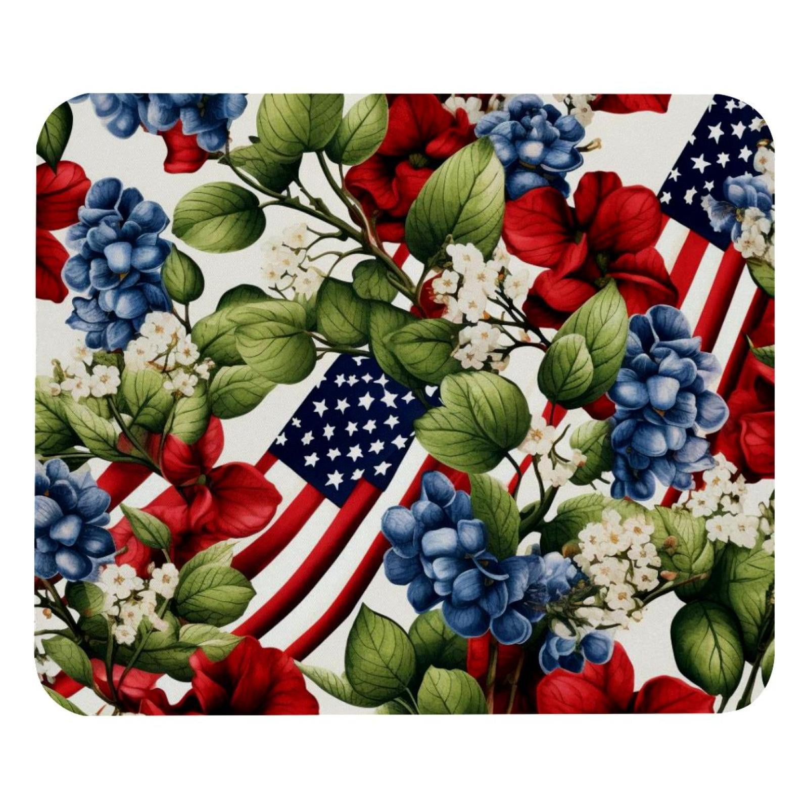 American Flag Plant Mouse Pad for Wireless Mouse Home Office Desk ...
