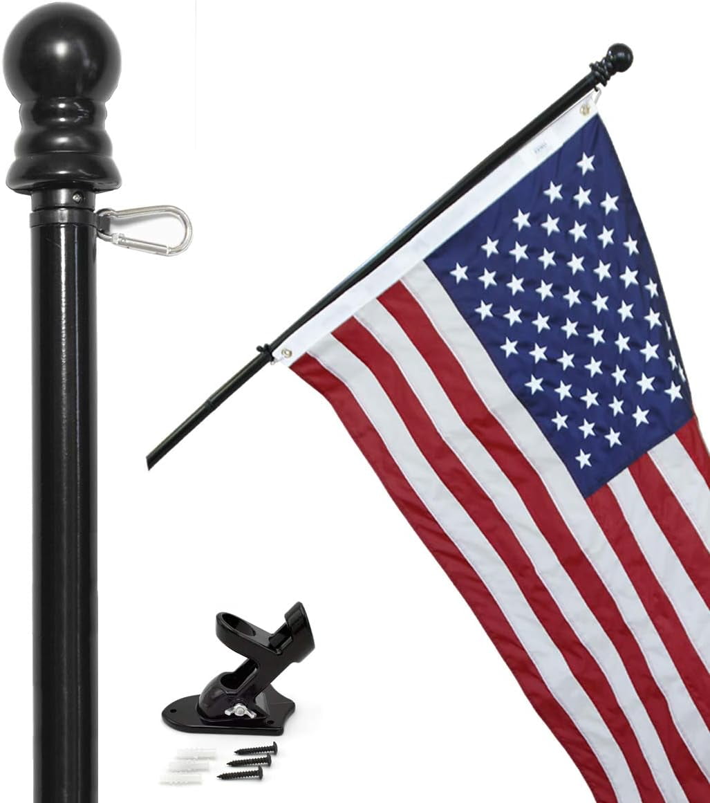 American Flag and Pole Kit Set: Includes a 3x5 Ft Embroidered US Flag ...