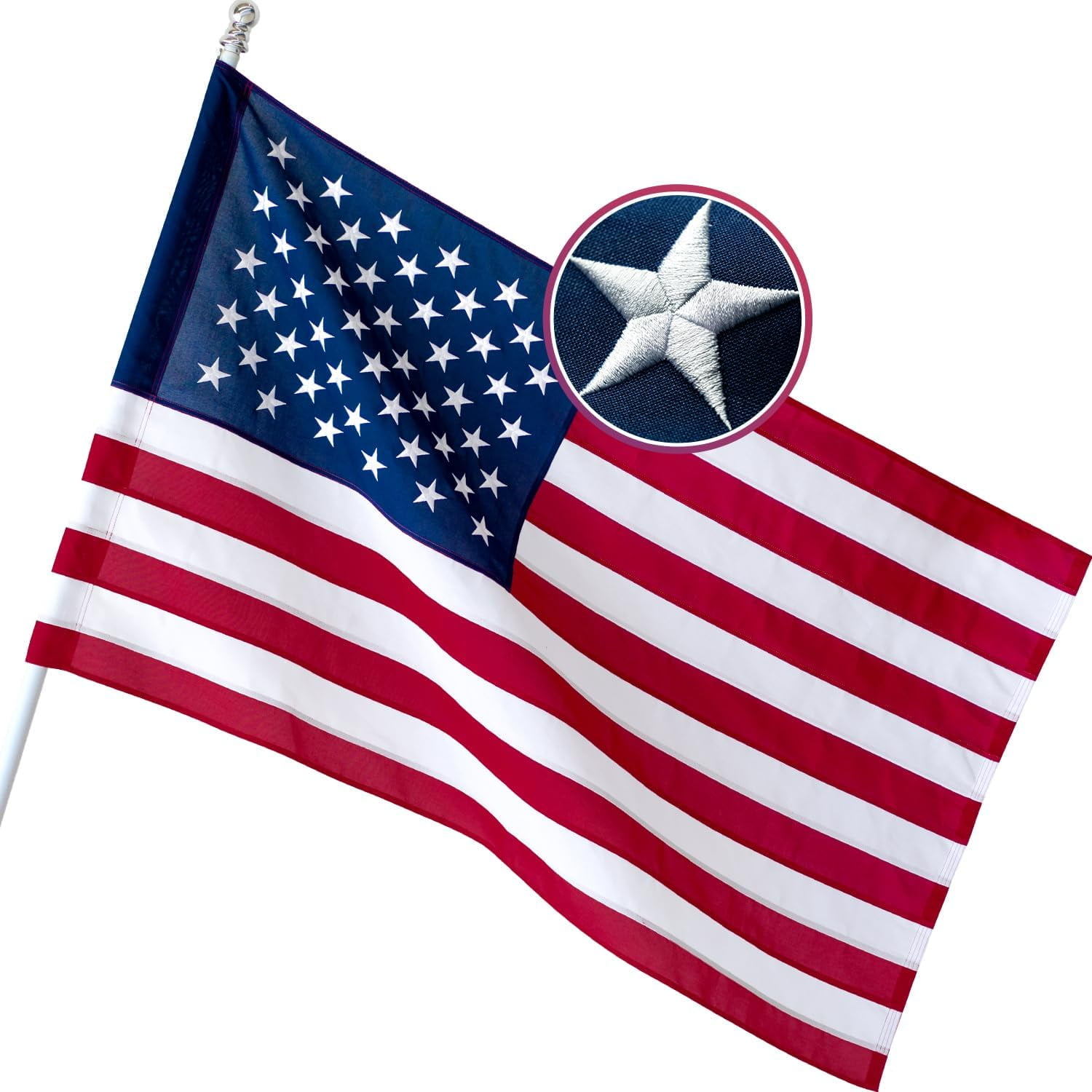 American Flag Pole Sleeve 3x5 ft Deluxe Super Tough Series, Heavy Duty ...