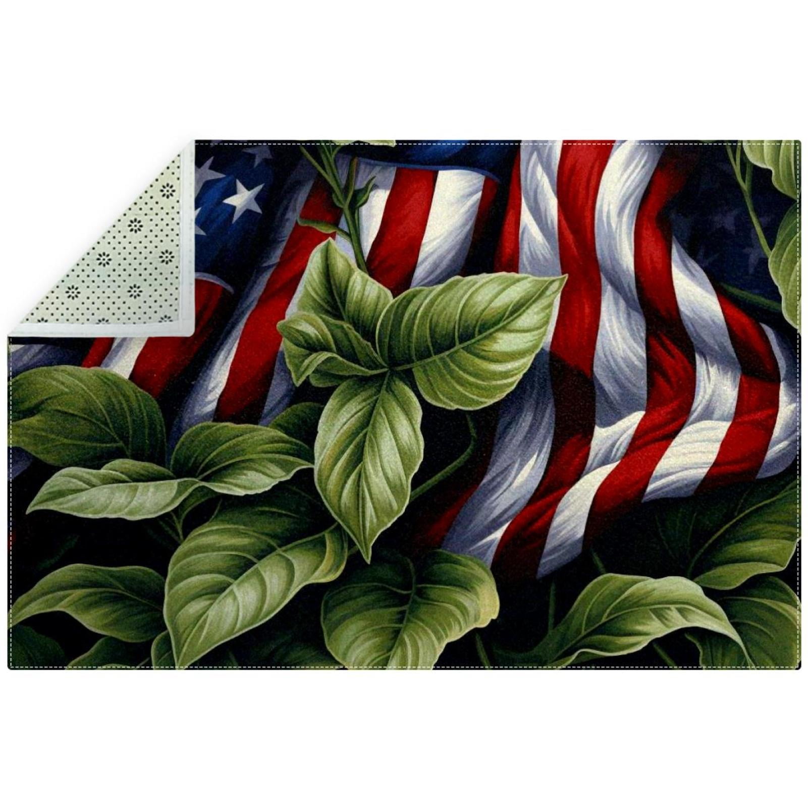 American Flag Polyester Right-Angle Office Floor Mat - Durable, Rug for ...