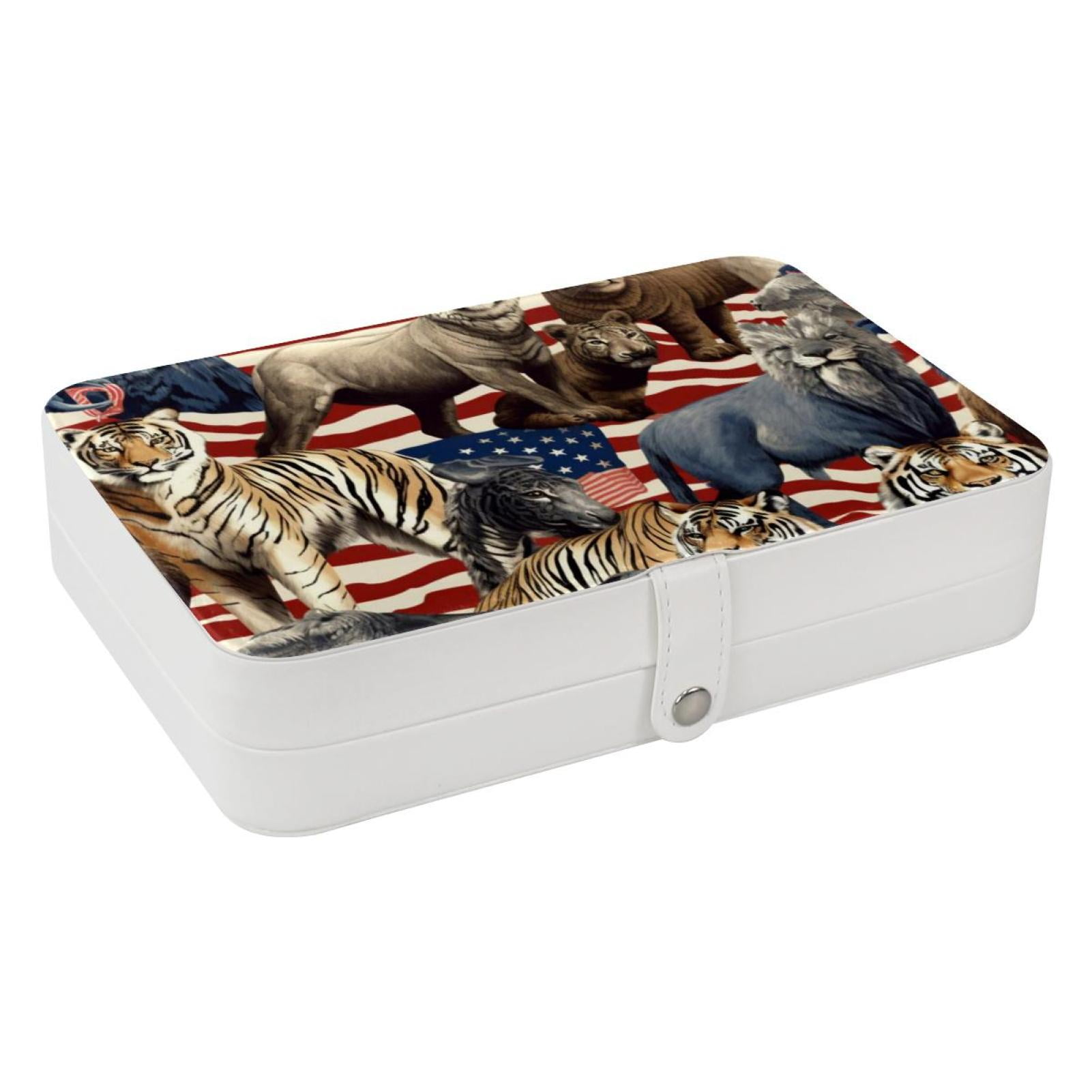 American Flag Portable PU Leather Travel Organizer with Removable ...