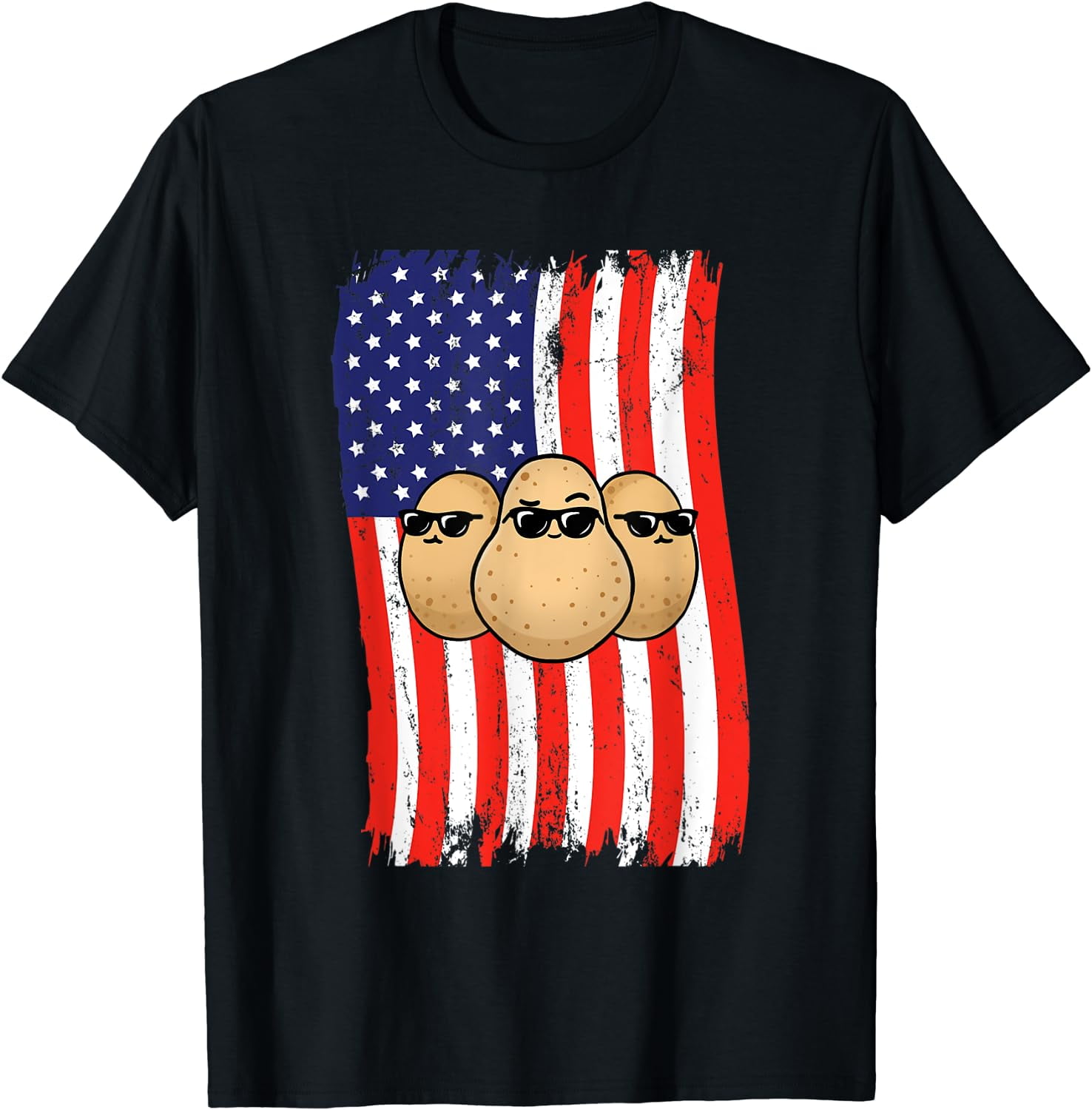 American Flag Potato Squad T-Shirt - Walmart.com