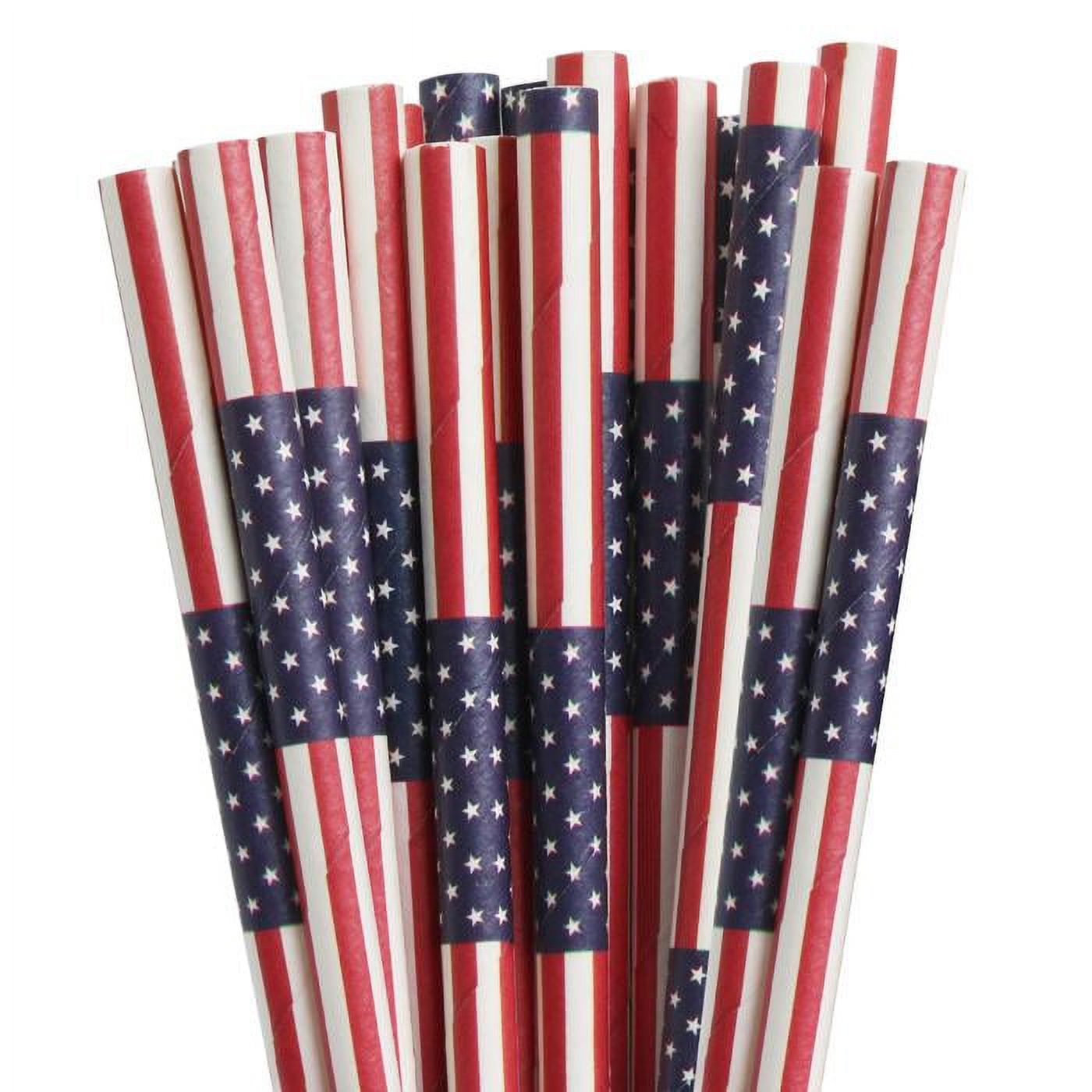 Bakell - American Flag Print Paper Straws (24 PC) for Cake Pops, Party ...