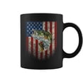 American Flag Print On The Back Bass Fish Fishing Coffee Mugs - Walmart.com
