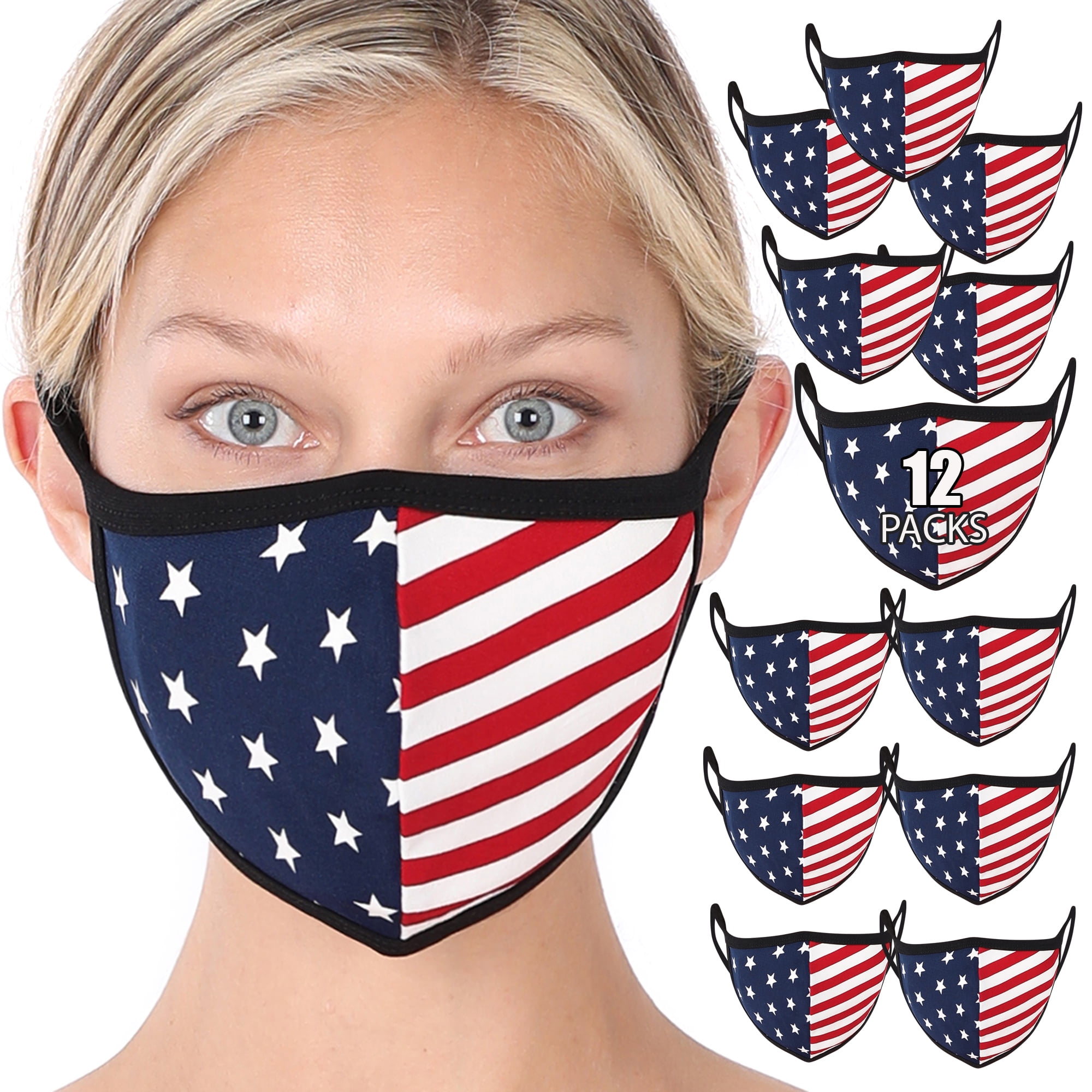 American Flag Print Washable Soft Cotton Lining Adults Unisex One Size ...