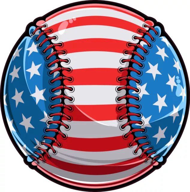 American Flag Printed Baseball Sticker Window Decal Phone Decal Water ...