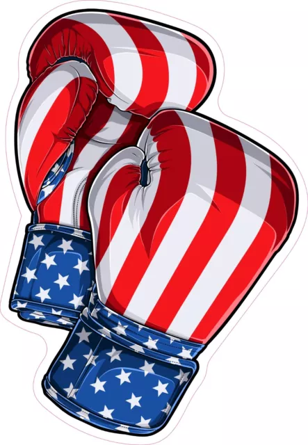 American Flag Printed Boxing Gloves Sticker Window Decal Multiples ...