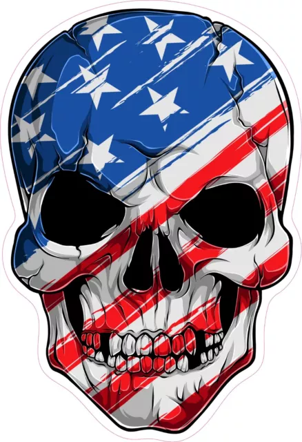 American Flag Printed Skull Sticker Window Decal Phone Decal Water ...
