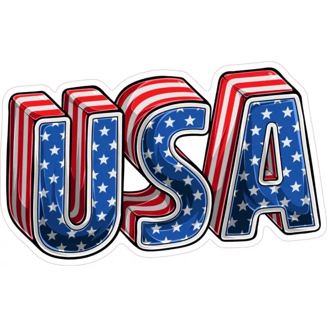 American Flag Printed Usa Letters Sticker Window Decal Phone Decal ...