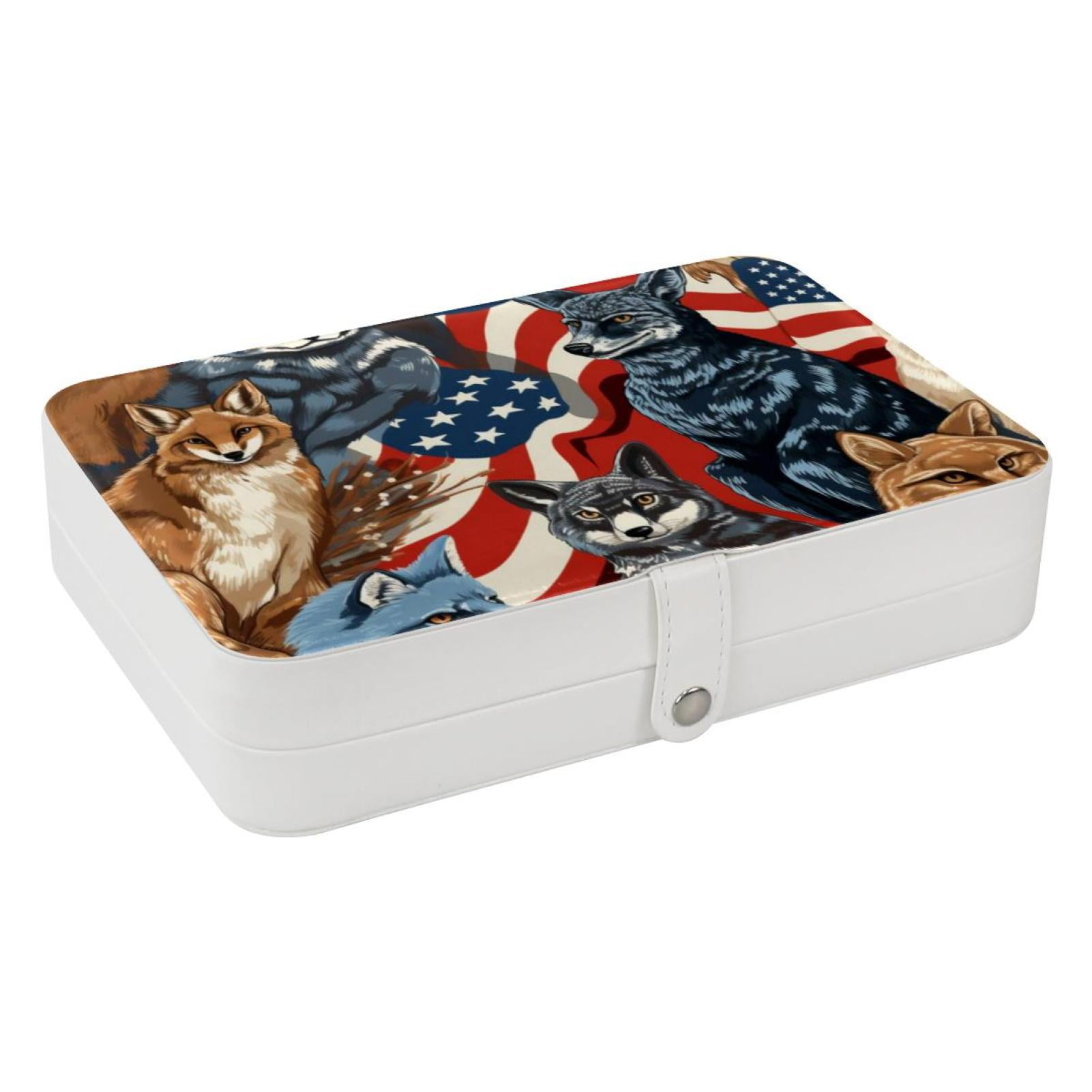 American Flag Pu Leather Travel Organizer with Removable Compartment ...