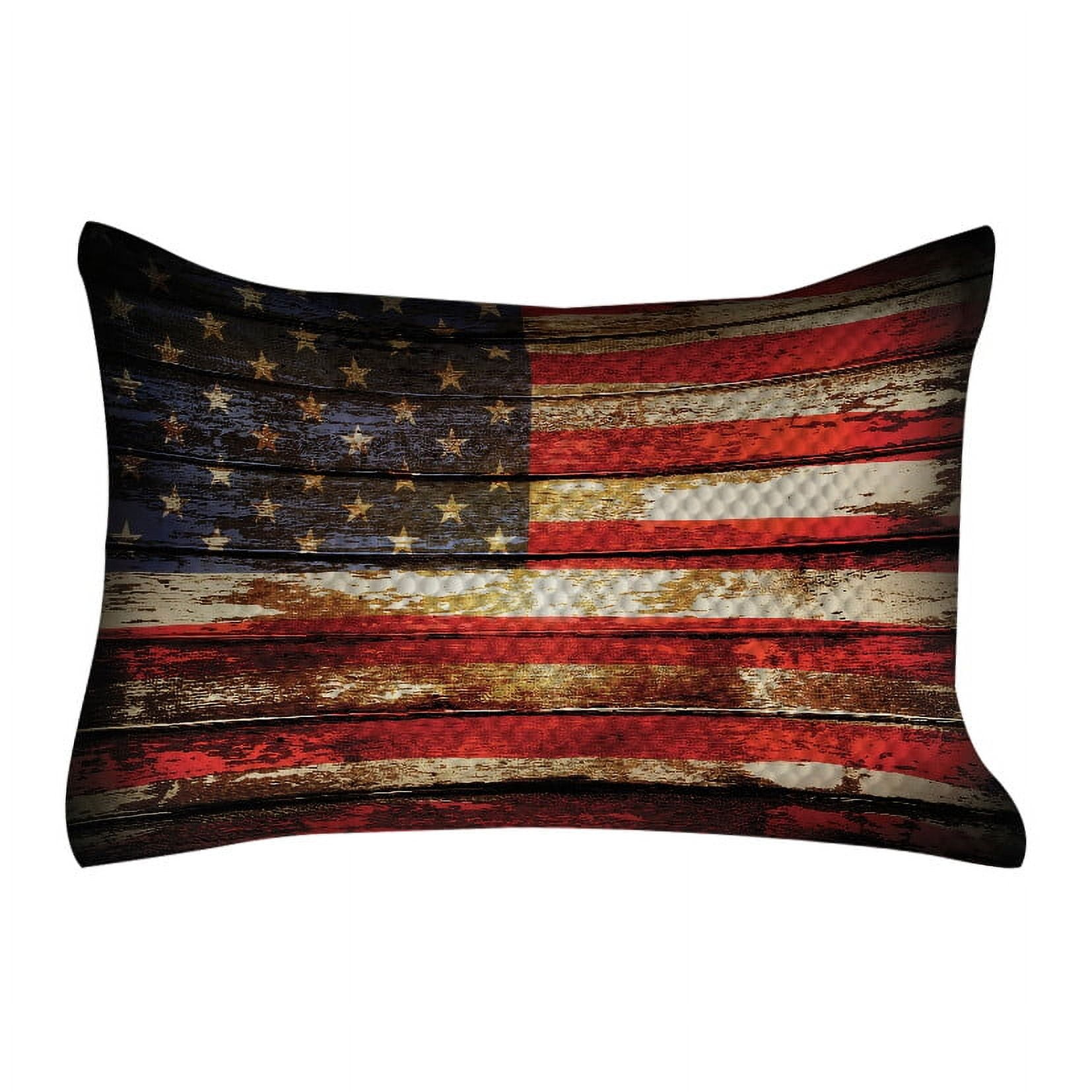 American Flag Quilted Pillowcover, Us over Old Rusty Tones Weathered Vintage Social Plank Art ...