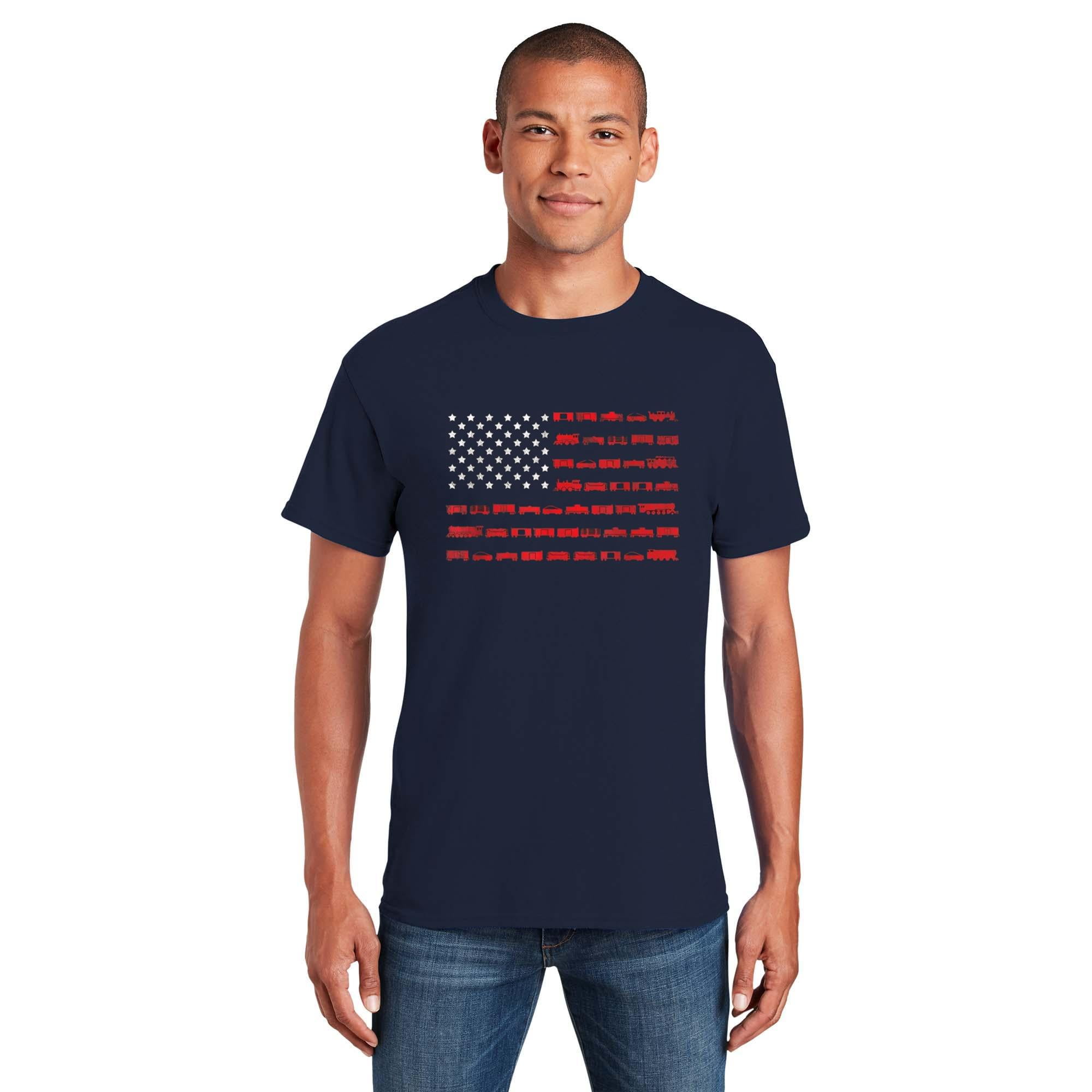 American Flag Railroad Train Conductor Vintage Locomotive Engineer T ...