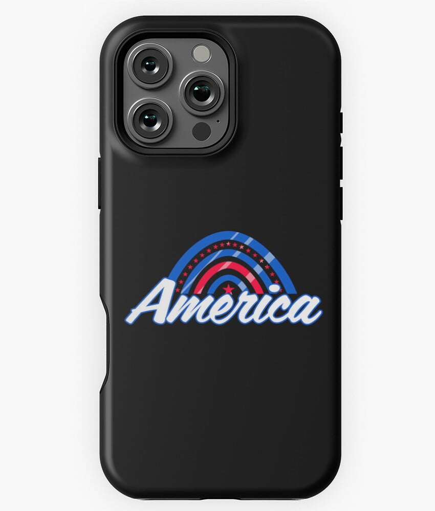 American Flag Rainbow Pride Gift Phone Case for iPhone 16 15 14 13 12 ...