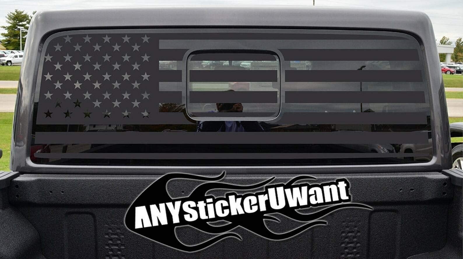 American Flag Rear Window Decal Vinyl Sticker Fits and Compatible with ...