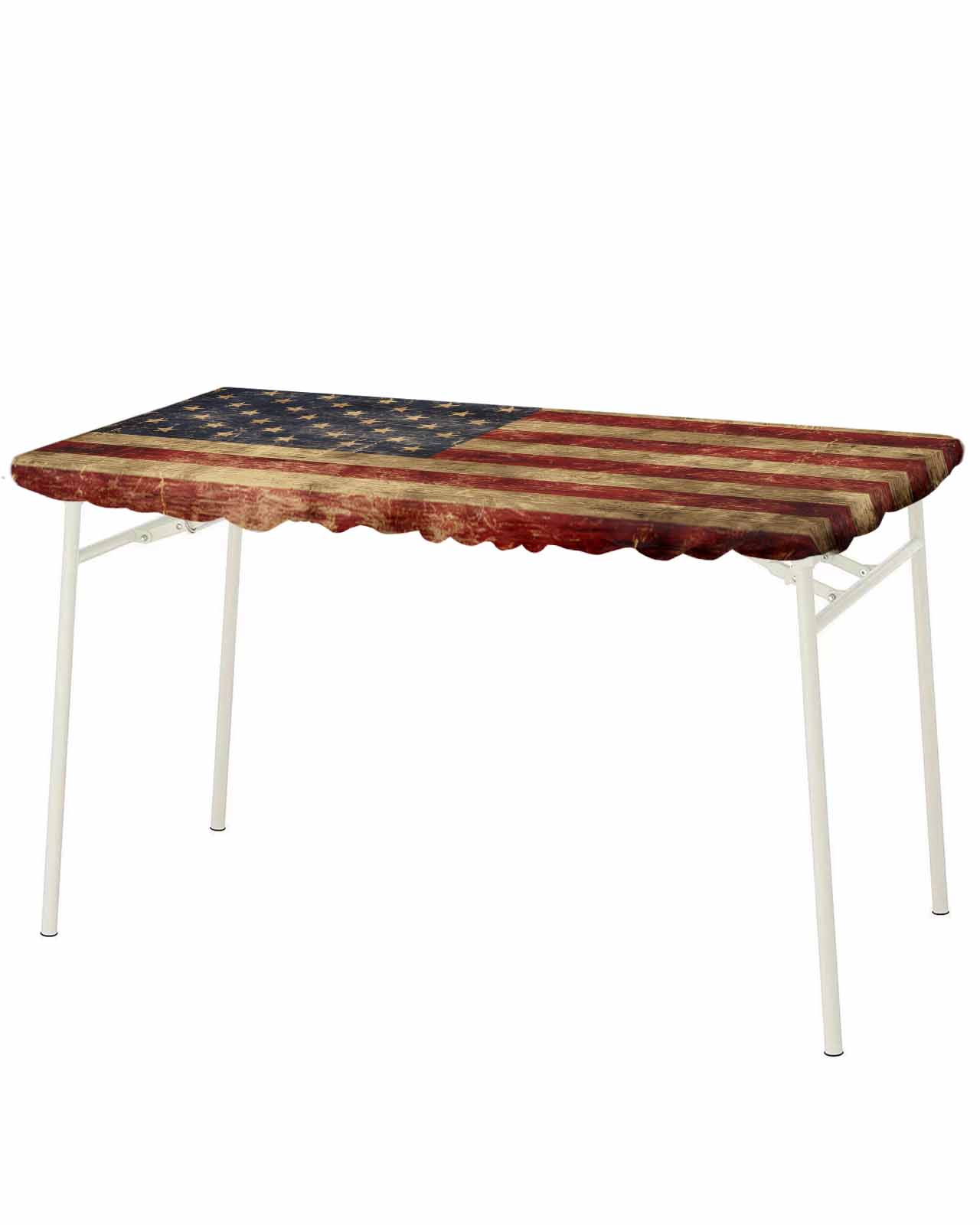 American Flag Rectangle Tablecloth, Waterproof Elastic Fitted Table ...