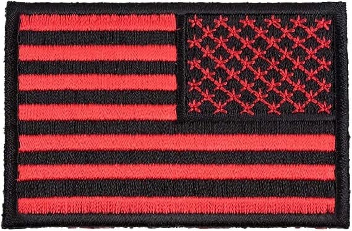 American Flag Red & Black Reversed Patch, U.S. Flag Patches by ...