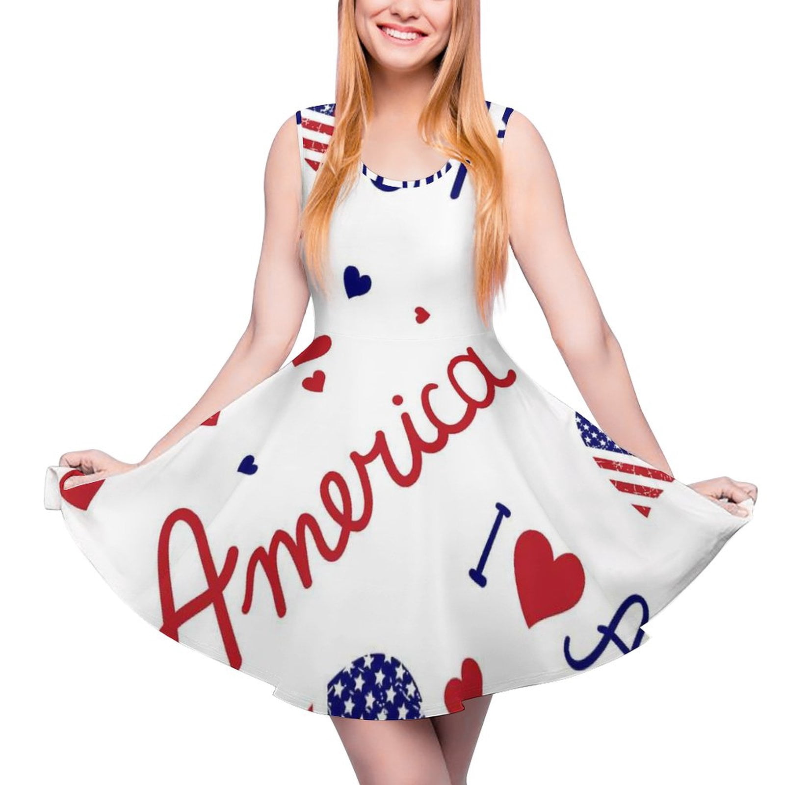 American Flag Red Blue Dress Stars N Stripes July 4th Modern Dresses ...
