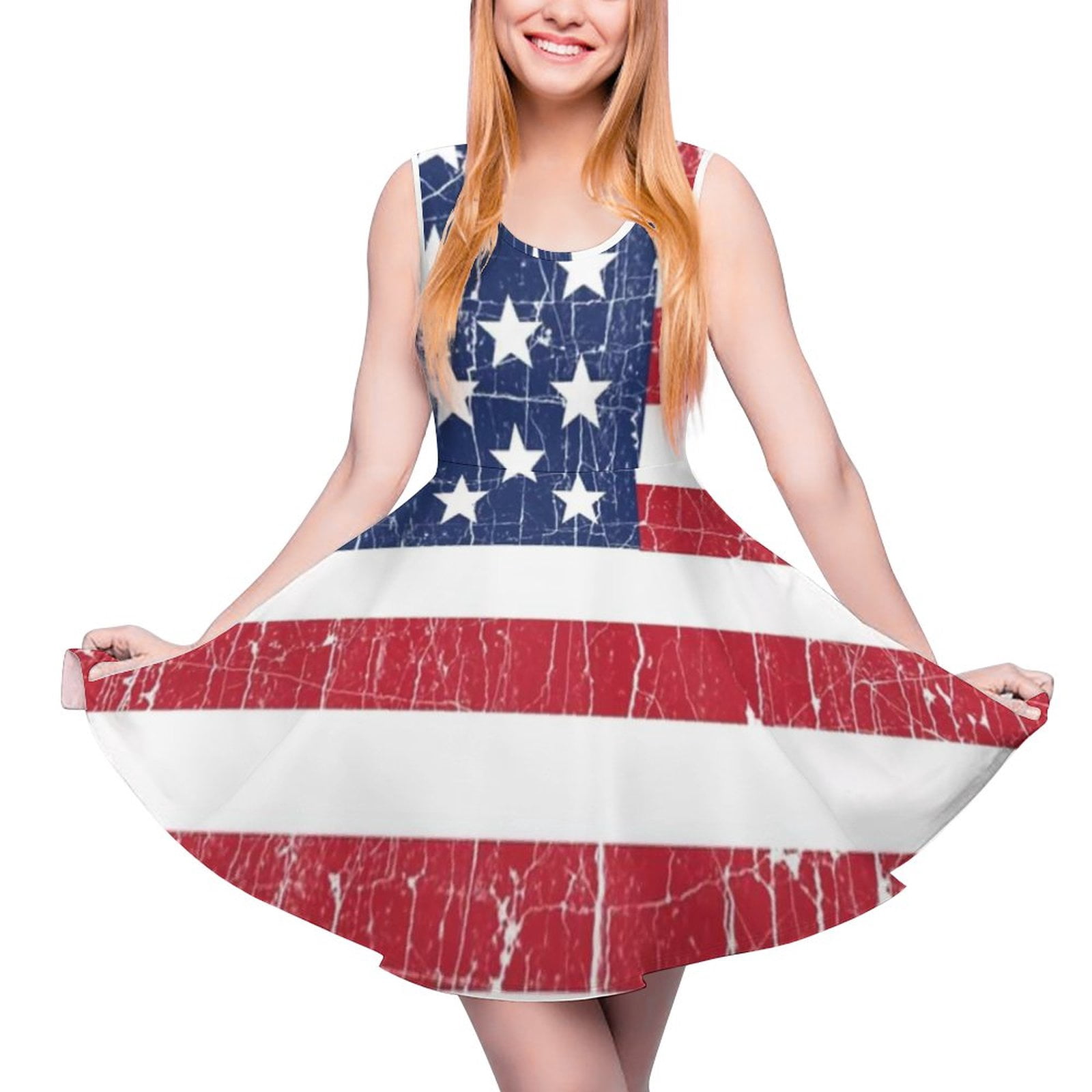 American Flag Red Blue Dress Stars N Stripes July 4th Modern Dresses ...