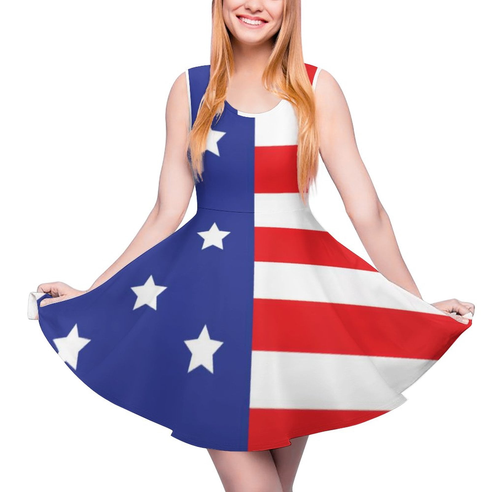 American Flag Red Blue Dress Stars N Stripes July 4th Modern Dresses ...
