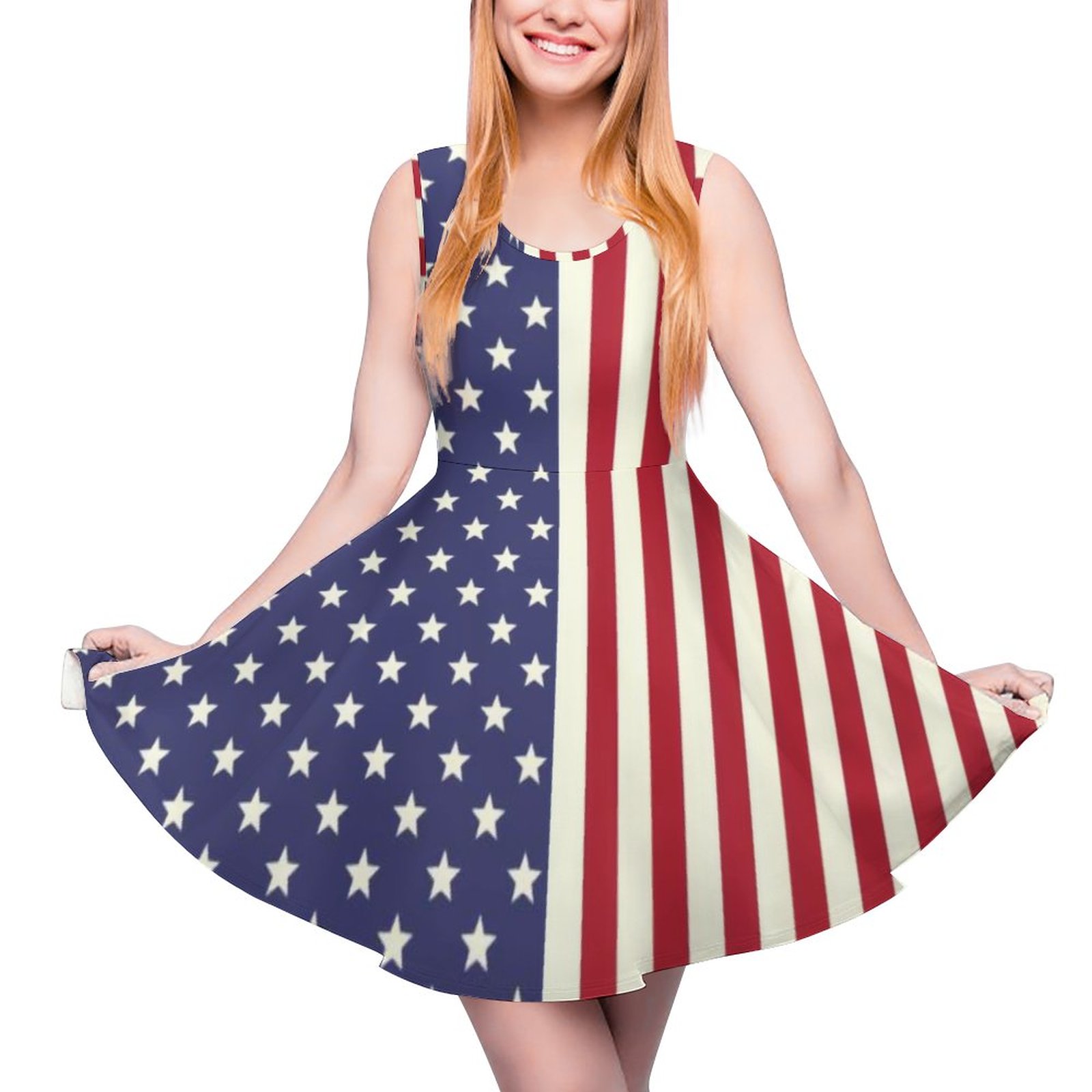 American Flag Red Blue Dress Stars N Stripes July 4th Modern Dresses ...