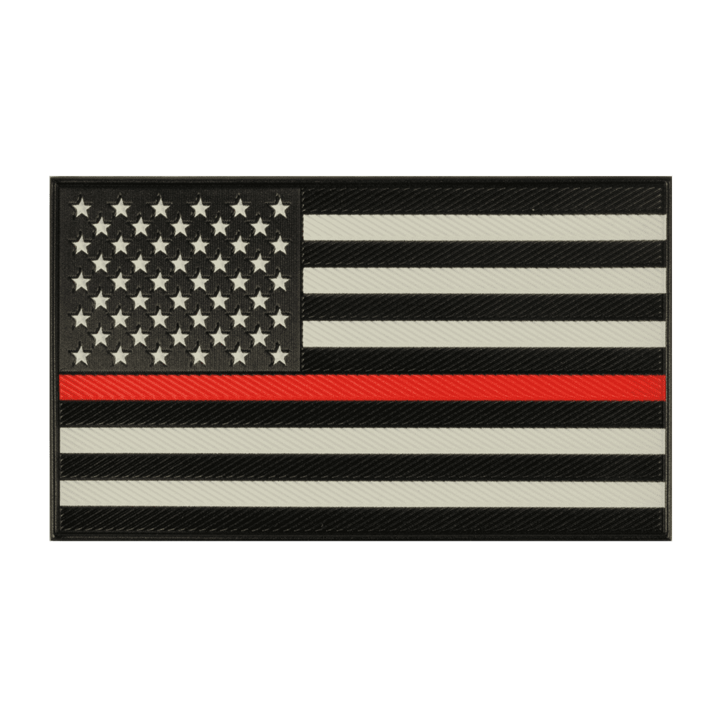 American Flag Red Line Flex Patch - Walmart.com