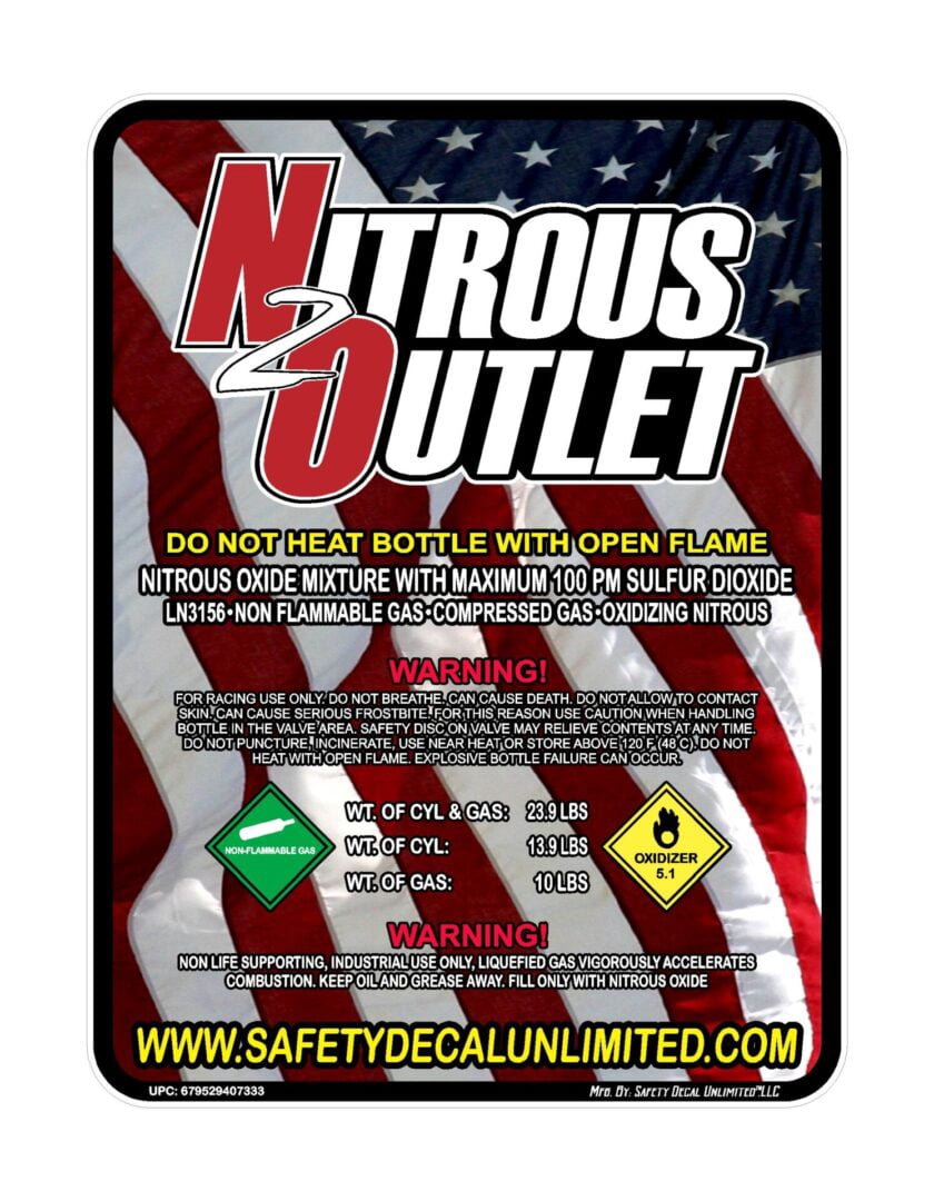 American Flag Red White Blue Customize Nitrous Oxide Bottle Replacement ...