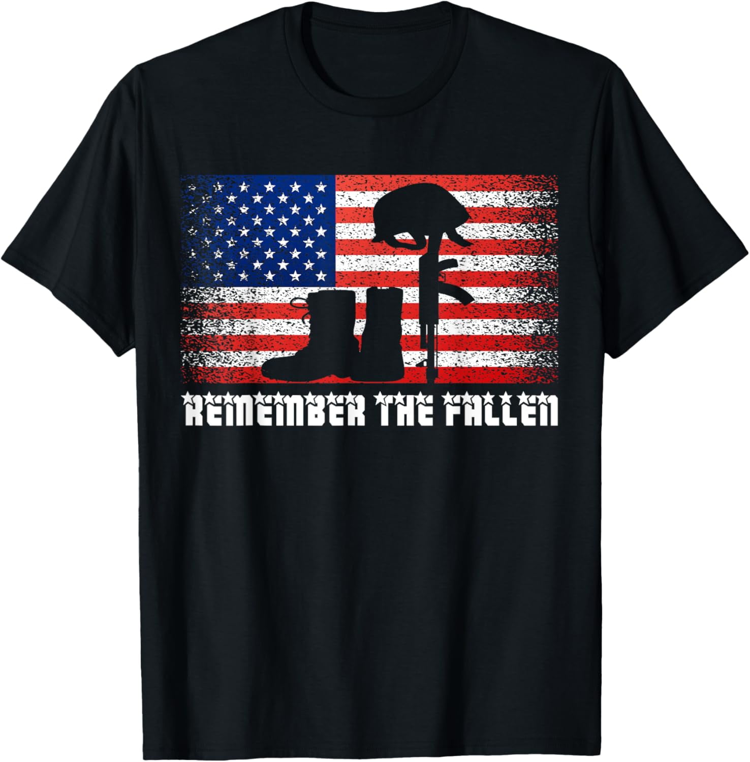 American Flag Remember The Fallen Veteran's Day Memorial Day T-Shirt ...