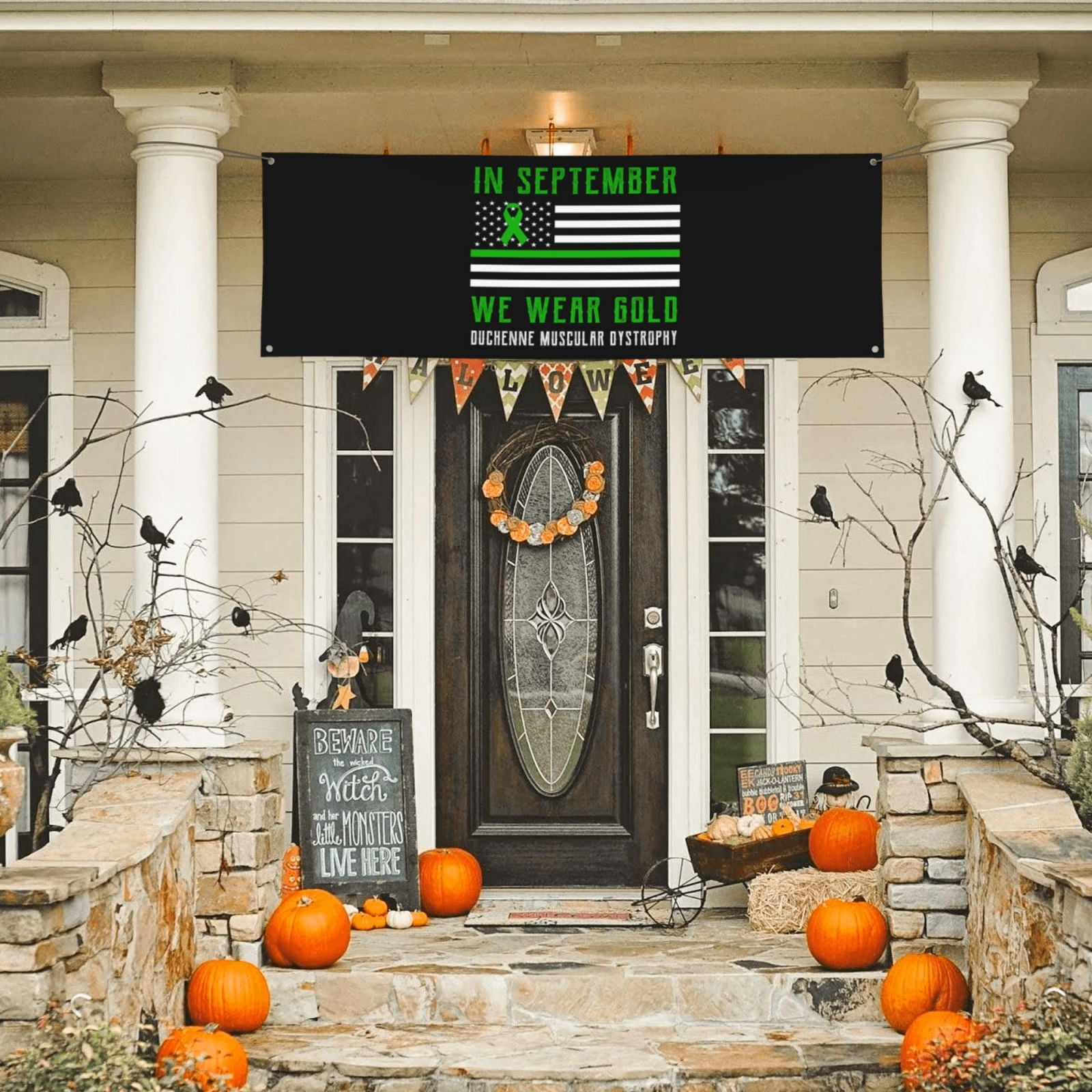 American Flag Ribbon Duchenne Muscular Dystrophy Awareness Large Banner ...