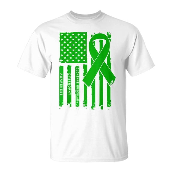 American Flag Ribbon Duchenne Muscular Dystrophy Awareness TShirt ...