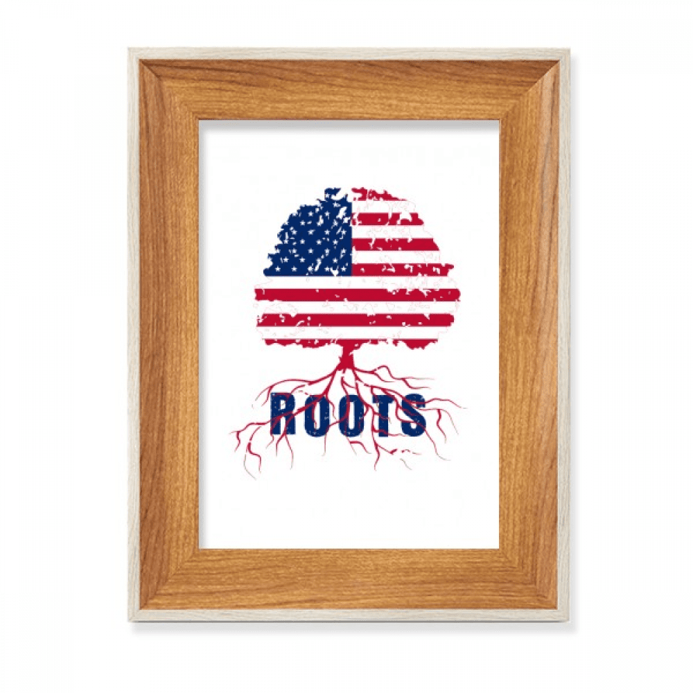 American Flag Root Faly Desktop Wooden Photo Frame Display Picture Art ...